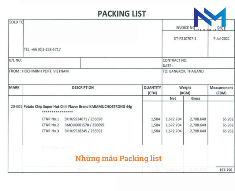 Packing list là gì và có VAI TRÒ của nó trong xuất nhập khẩu